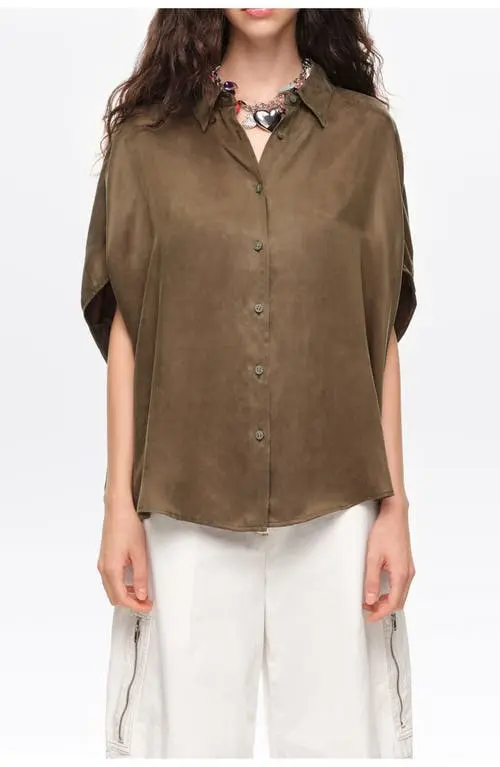 Bimba Y Lola Draped Cape Shirt