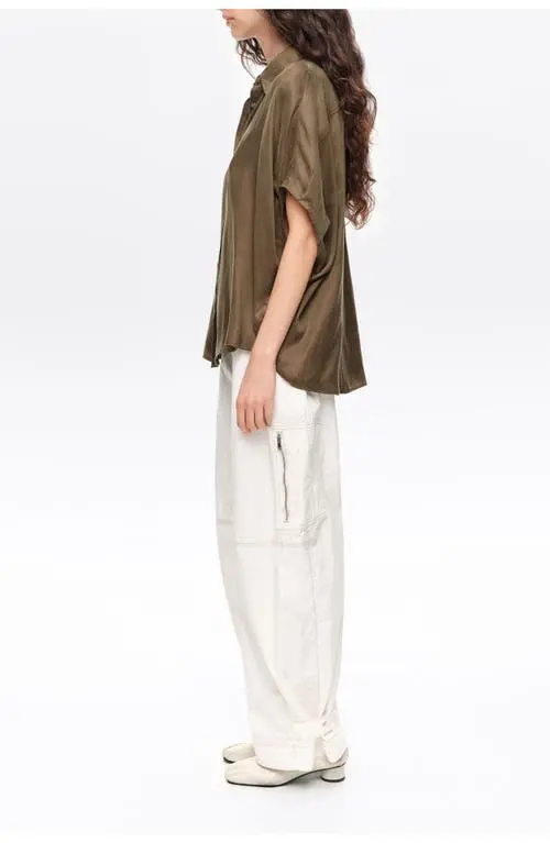 Bimba Y Lola Draped Cape Shirt