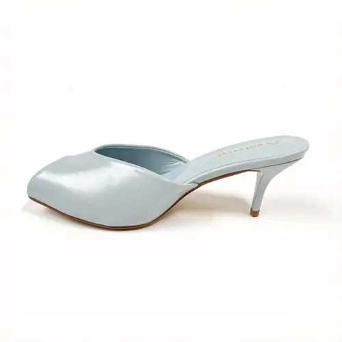 KNEETOES Starlette Mules Peep-toe Kitten Heel Slip-on - Light Blue