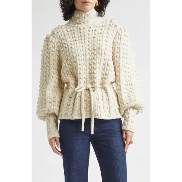 Zimmermann Valiant Wool Bauble Turtleneck Sweater