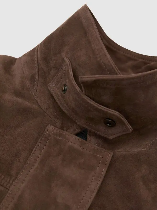 REISS Cooper Petite Suede Relaxed-fit Jacket