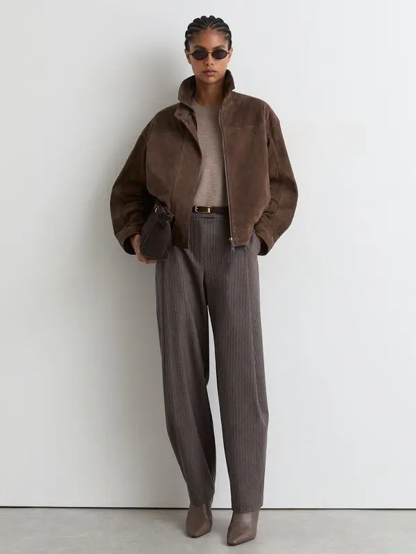 REISS Cooper Petite Suede Relaxed-fit Jacket