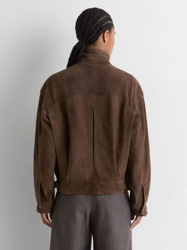 REISS Cooper Petite Suede Relaxed-fit Jacket