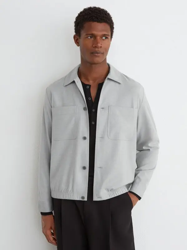 REISS Penge Brushed Twin-pocket Overshirt With Wool