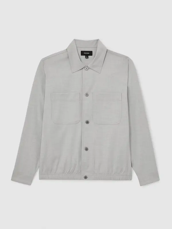 REISS Penge Brushed Twin-pocket Overshirt With Wool
