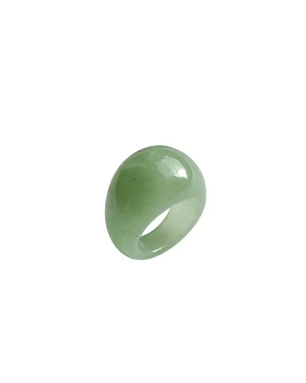 SEREE Dome Jade- Aventurine Signet Ring - Green