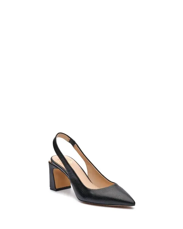 Vince Camuto Hamden Slingback Pumps With Pointed Toe And Architectural Heel - Black