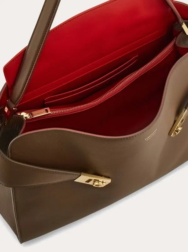 FERRAGAMO Hug Soft Bicolor Large Shoulder Bag