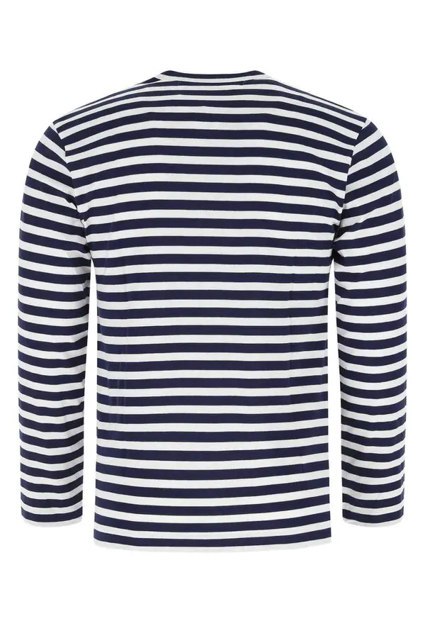 Play Comme Des Garcon Striped Heart Long-sleeve Top