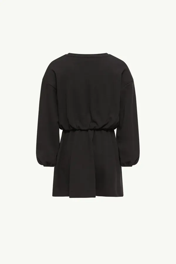 Moncler Embroidered Flowers Long Sleeve Cotton Dress