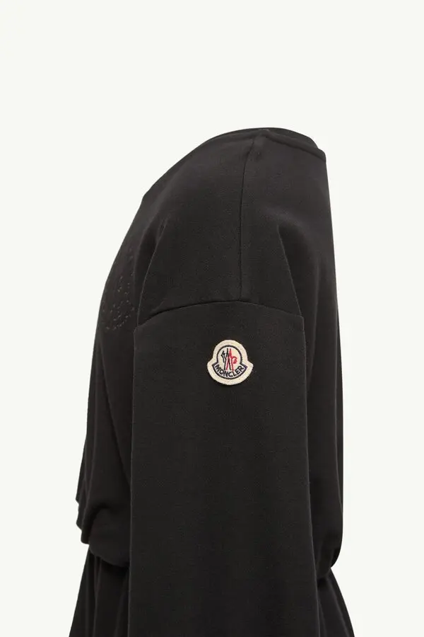 Moncler Embroidered Flowers Long Sleeve Cotton Dress