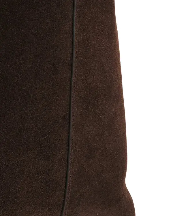 THE ROW Calfskin Leather Tote Bag - Dark Brown Ans