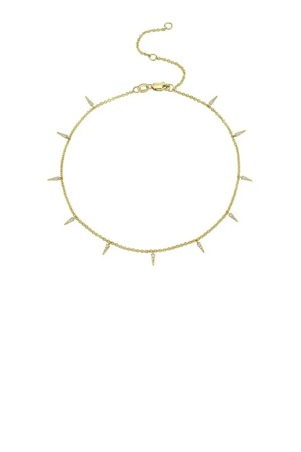 SYDNEY EVAN Small Pave Fringe Anklet In Metallic