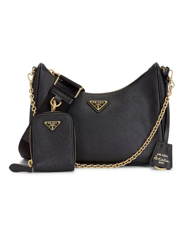 FWRD RENEW Prada Saffiano Re-edition 2005 Shoulder Bag - Black