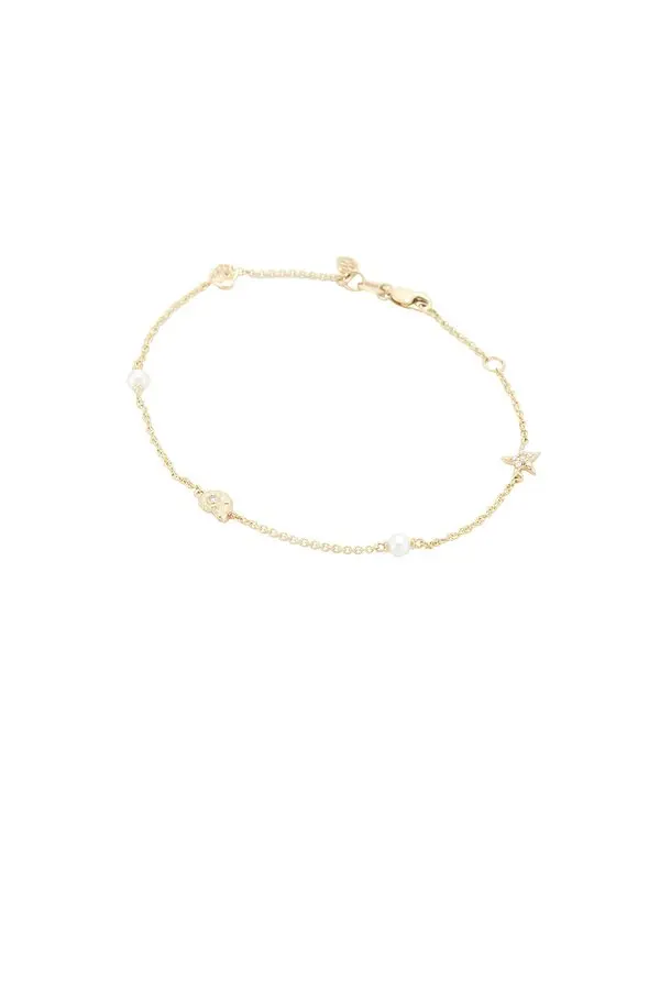 SYDNEY EVAN Shells Chain Bracelet In Metallic - Gold