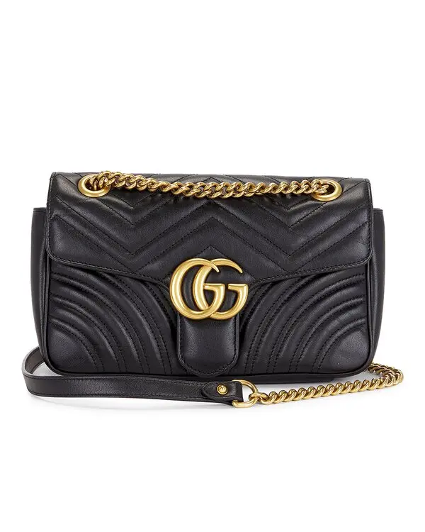 FWRD RENEW Gucci Gg Marmont Shoulder Bag - Black