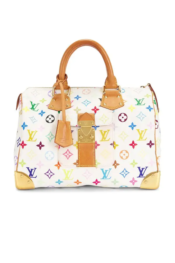 FWRD RENEW Louis Vuitton Monogram Speedy 30 Handbag - White