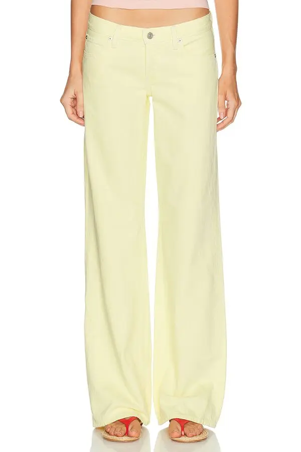 FRAME The Gray Wide Leg Jeans In Yellow - Limoncello