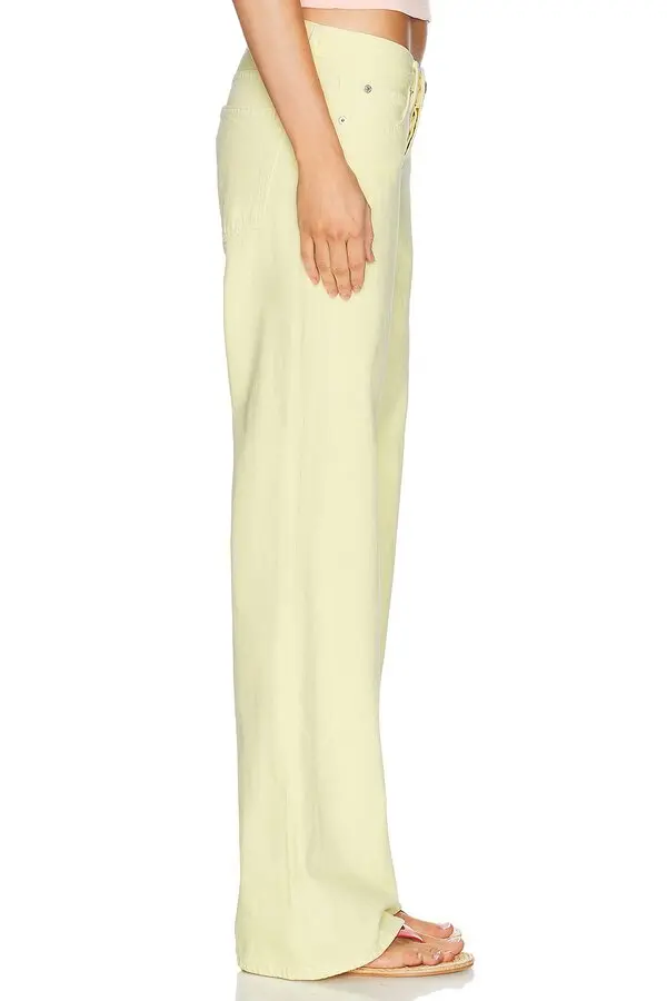 FRAME The Gray Wide Leg Jeans In Yellow - Limoncello