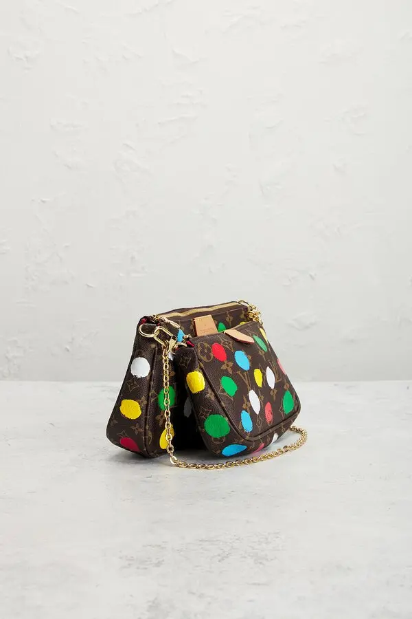 LOUIS VUITTON X Yayoi Kusama Painted Dots Monogram Multi Pochette Accessoires Shoulder Bag