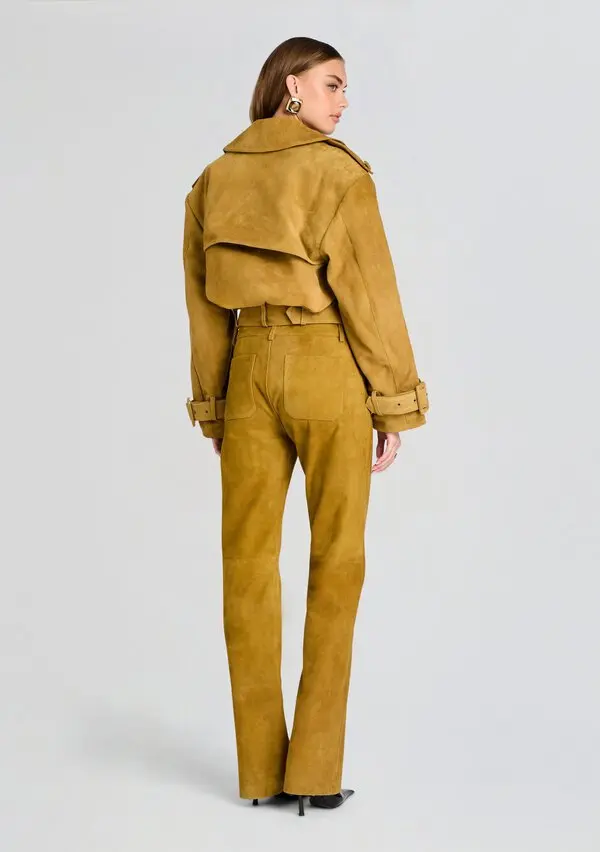 Retrofete Rubee Suede Cropped Trench Coat