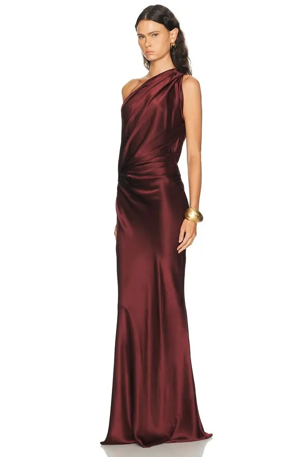 THE SEI Draped One-shoulder Gown