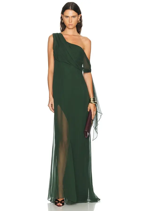 THE SEI Chiffon Tie Draped Gown
