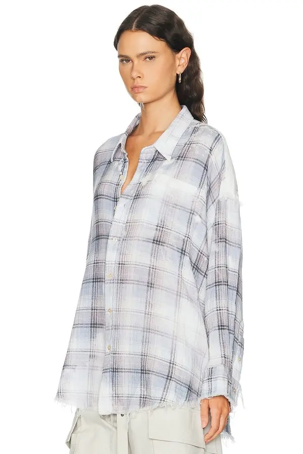 R13 Shredded Seam Drop Neck Shirt