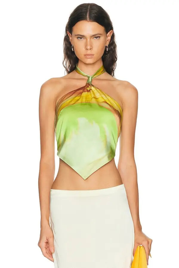 Retrofete Jamie Top In Multi - Pera Brushstroke