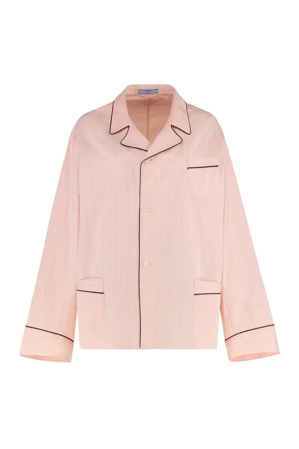 Prada Practical Cotton Shirt With Chest Pocket And Two Front Pockets