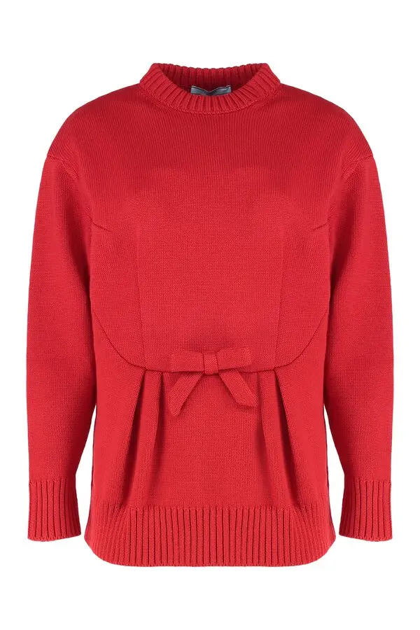 Prada Ribbed Wool Oversized Sweater - Red