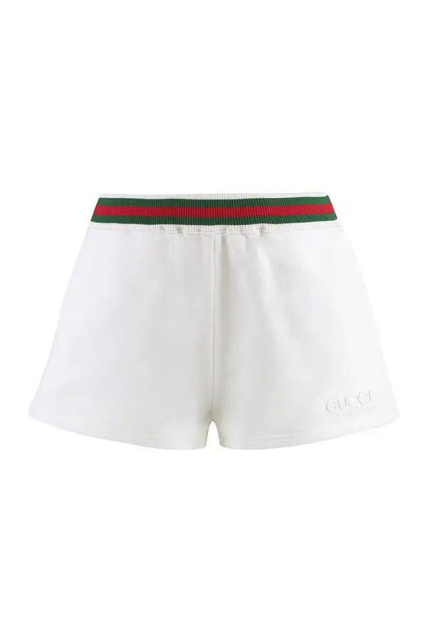 Gucci Cotton Shorts With Signature Web Detail