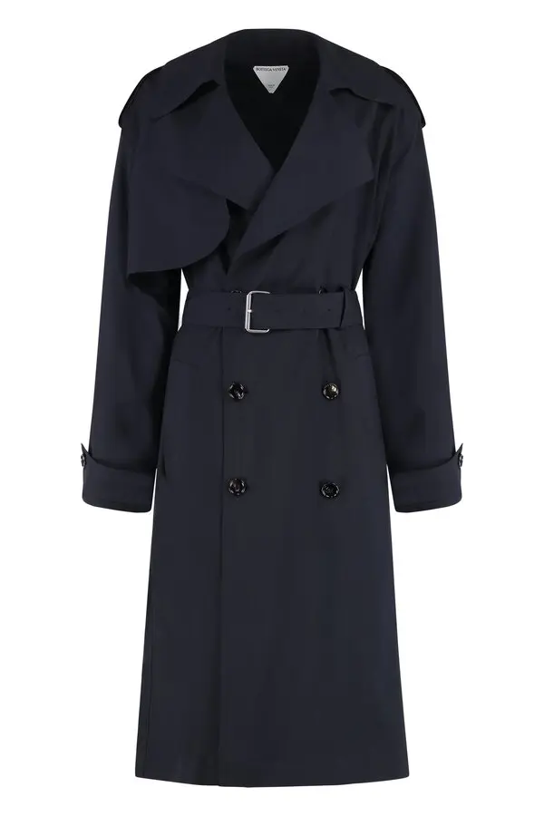 Bottega Veneta Double-breasted Wool Trench Jacket With Belt