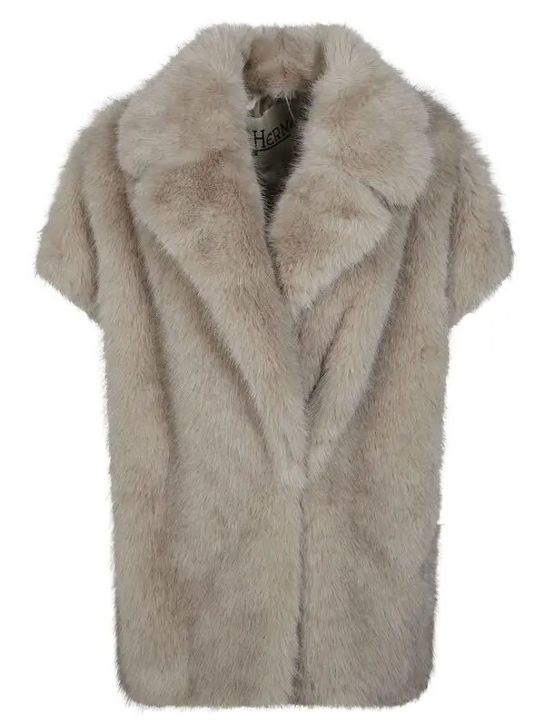 Herno Soft Faux Fur Overcoat - Beige
