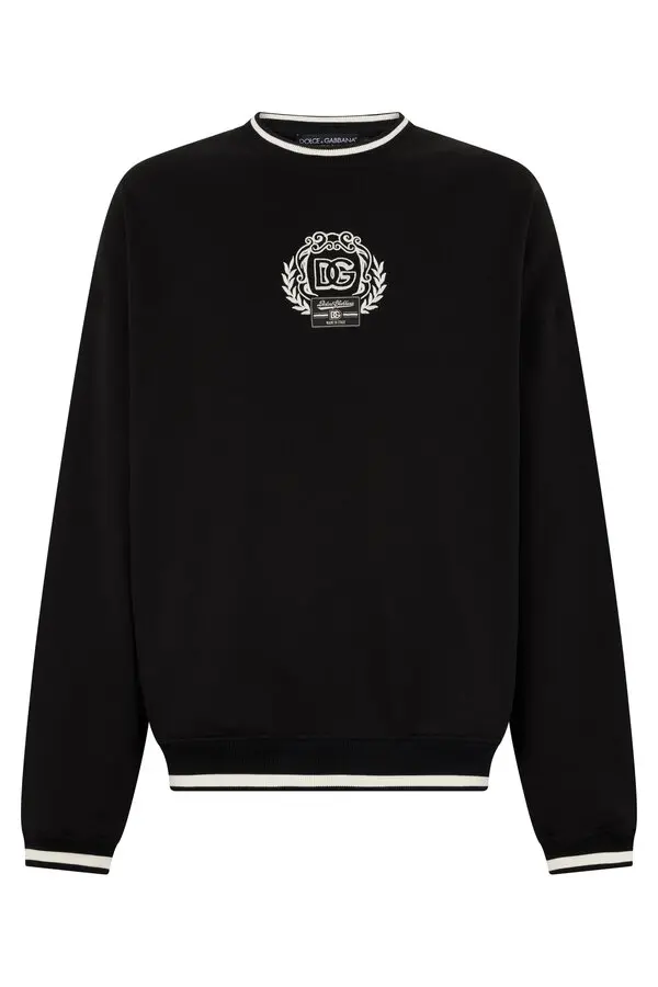 Dolce & Gabbana Logo Detail Cotton Sweatshirt - Black