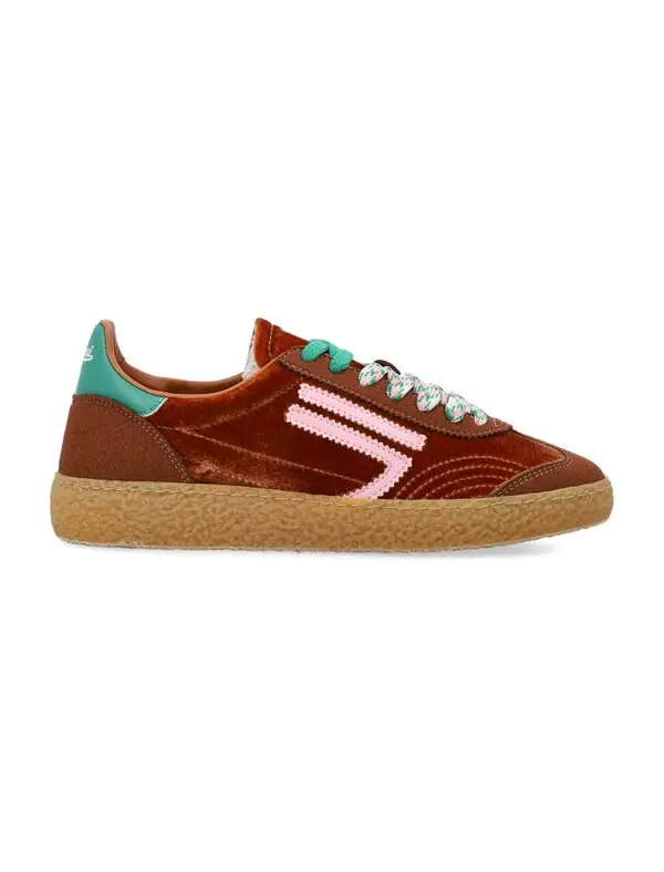 PURAAI Retro Velvet Lace-up Sneakers - Tobacco