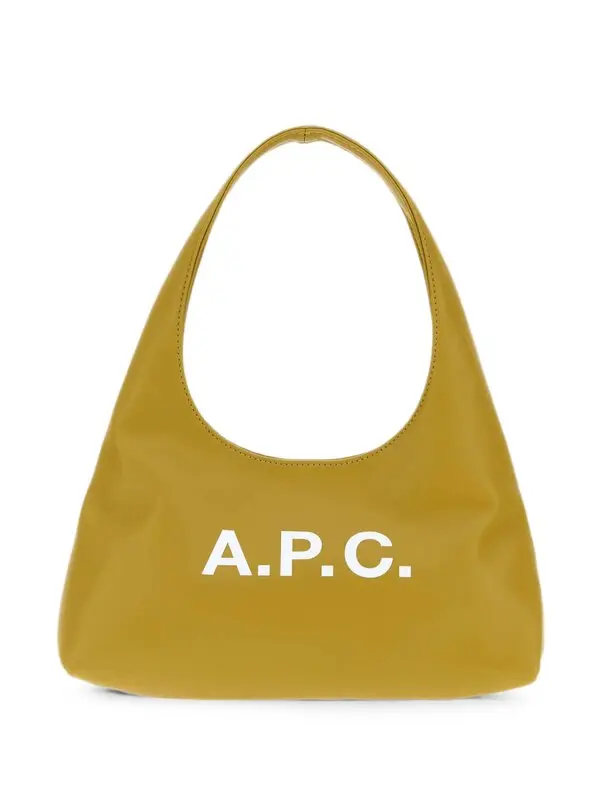 A.p.c. Woman's Mini Shoulder & Hand Carry Handbag, 13 Cm Height X 26.5 Cm Width X 4.5 Cm Depth, Magnetic Inside Closure - Verde