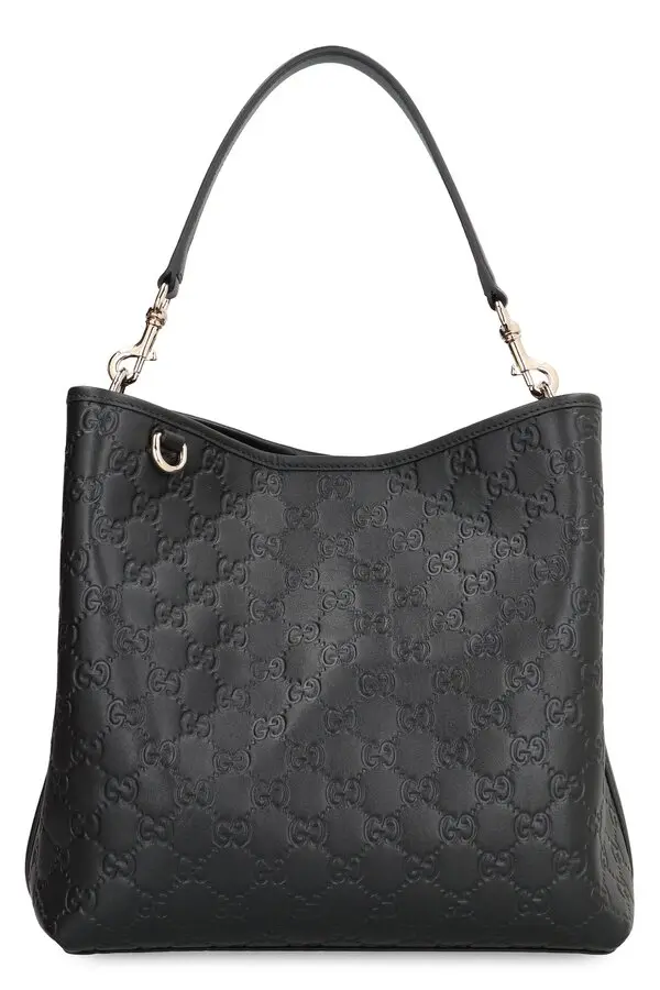 Gucci Gg Emblem Mini Leather Bucket Bag