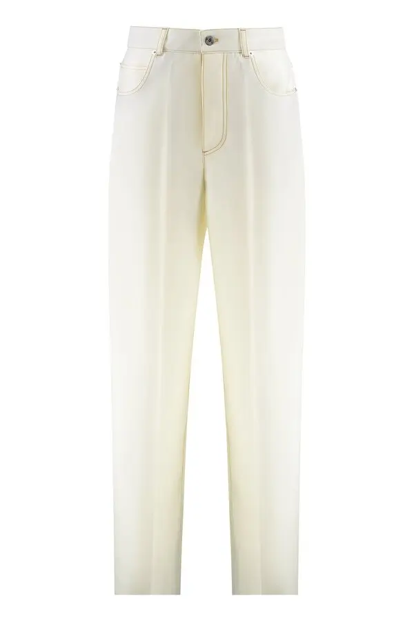 Bottega Veneta Wide-leg Trousers With Contrast Stitching