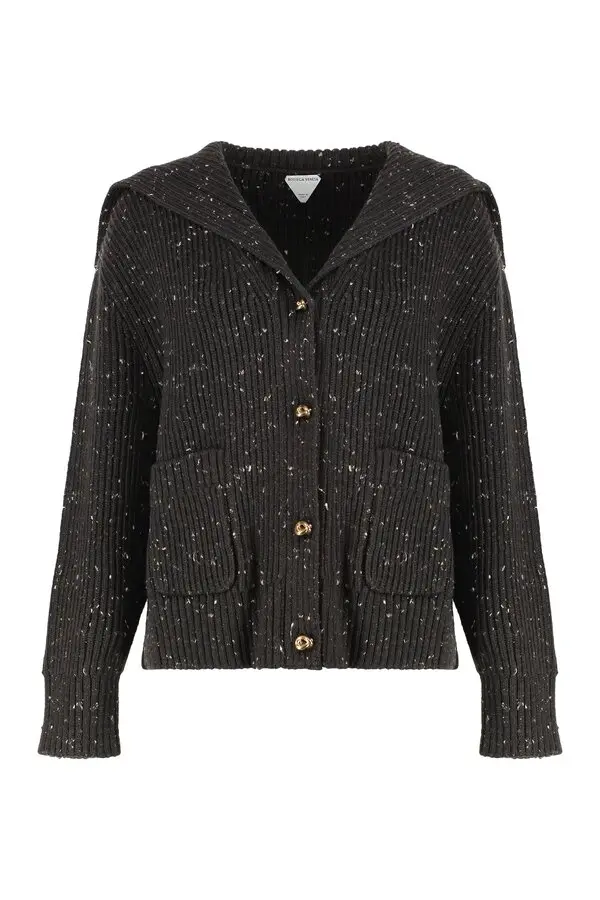 Bottega Veneta Heather Effect Wool Cardigan With Front Pockets