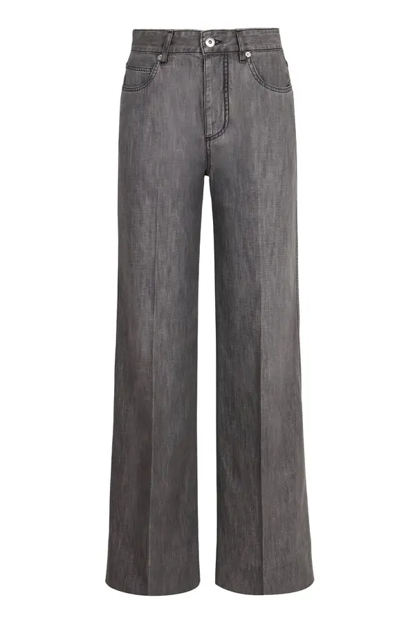 Bottega Veneta Bottega-style Wide-leg Jeans With Back Leather Tag