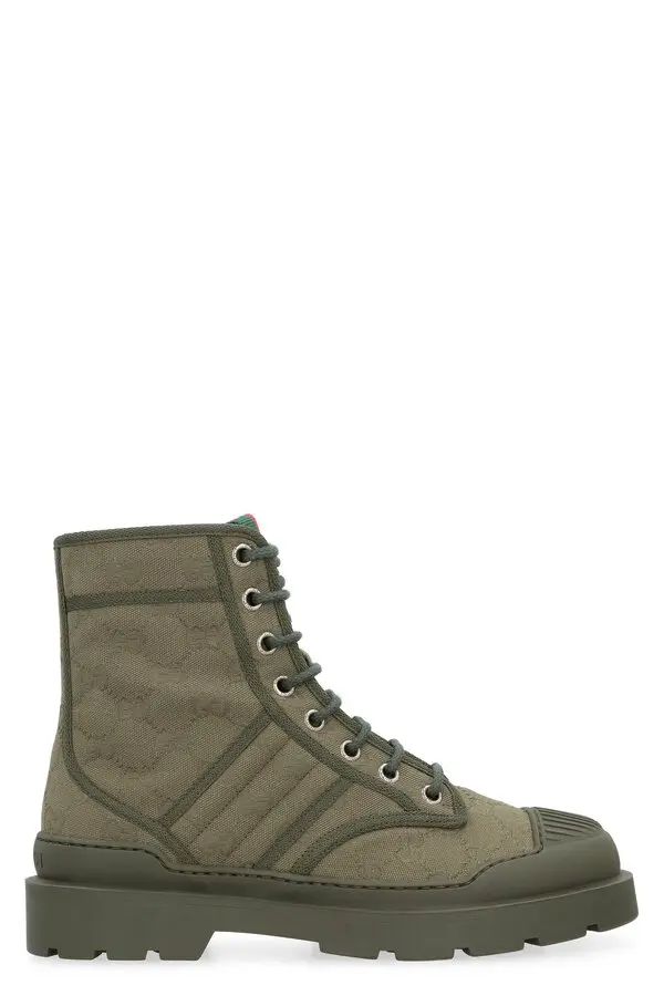 Gucci Gg Fabric Lace-up Ankle Boots