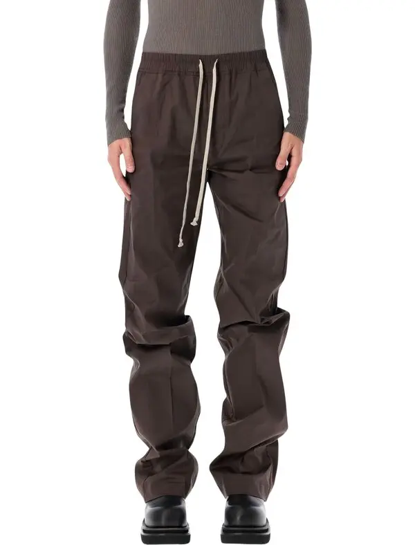 Rick Owens Dietrich Organic Cotton Poplin Drawstring Trousers - Dark Dust
