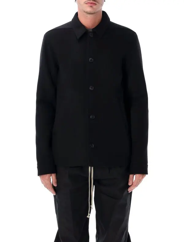 Rick Owens Button Front Wool Jacket - Nero