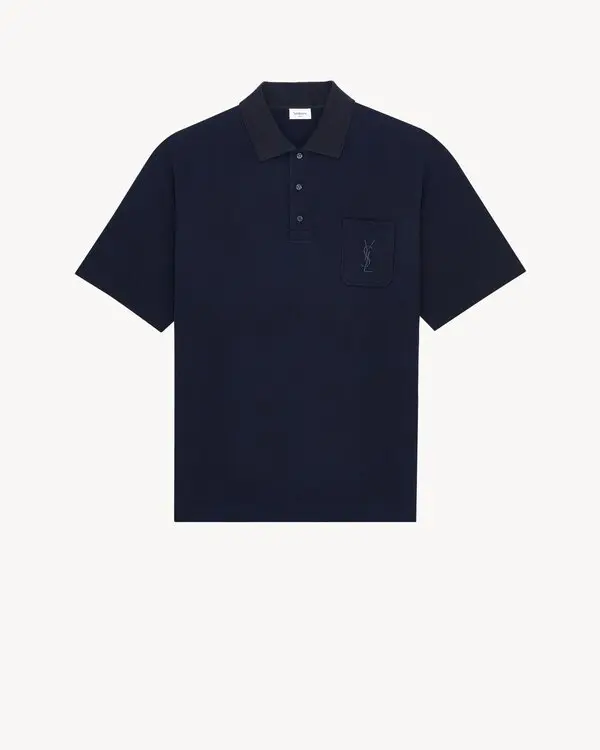 Saint Laurent Polo Shirt With Contrast Polo Panel