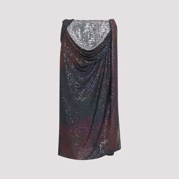 MAISON MARGIELA Sequin Draped Maxi Skirt - Multicolour