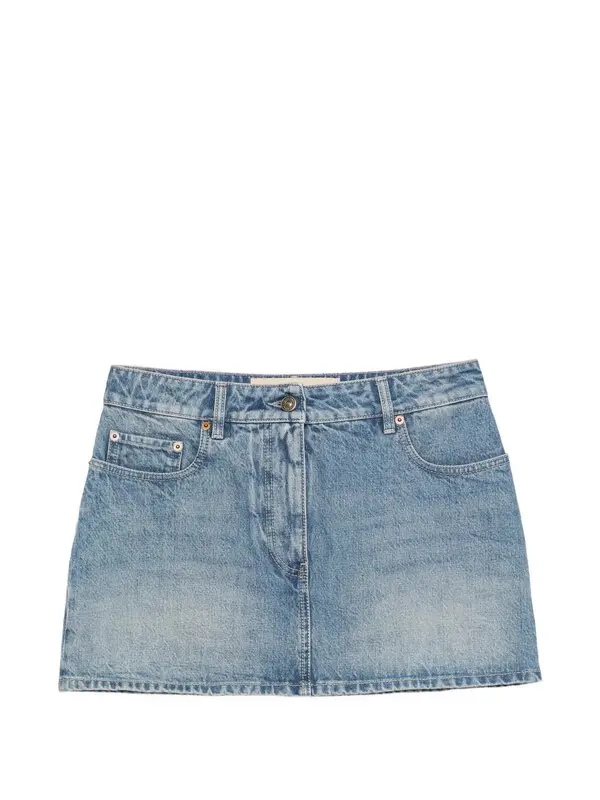 Valentino Garavani Denim Mini Skirt With Inner Culottes