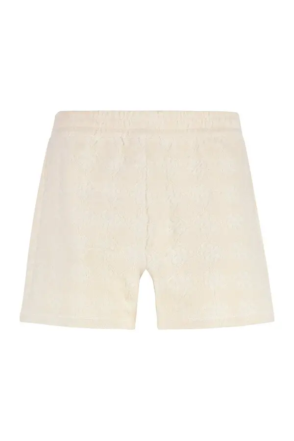 Tory Burch Terry Cloth Jacquard Logo Mini Shorts