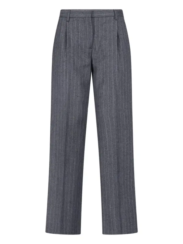 LARDINI Virgin Wool Blend Tailored Trousers For