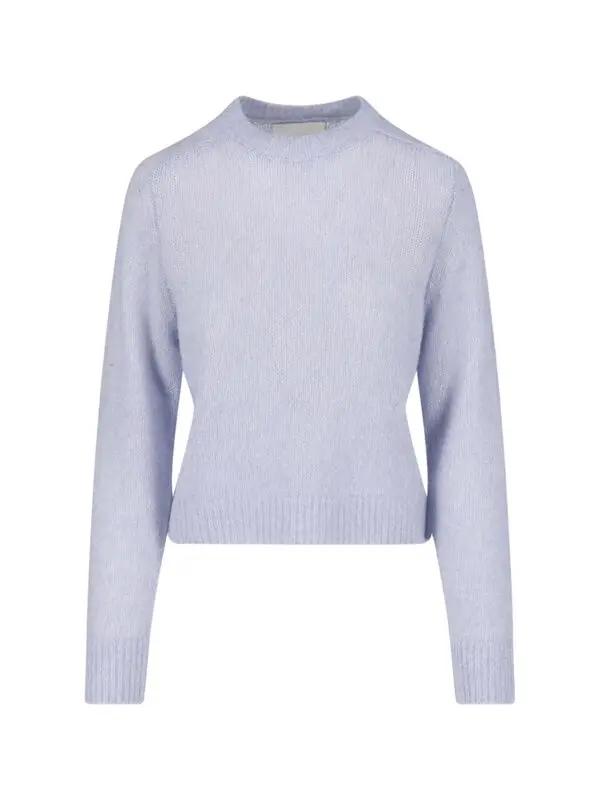LISA YANG Cashmere & Silk Crew Neck Sweater - Light Blue